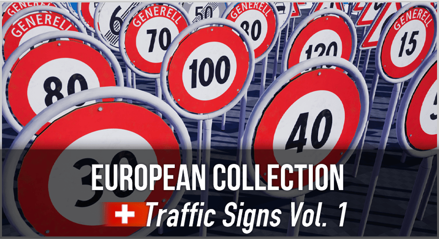 European Collection: Swiss Traffic Signs Vol. 1 | Get-Assets