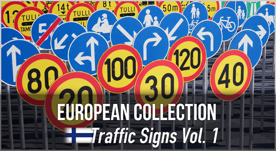 European Collection: Finnish Traffic Signs Vol. 1 | Get-Assets